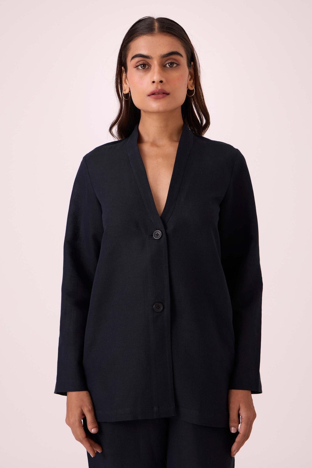 Darcy Black Linen Jacket – The Summer House
